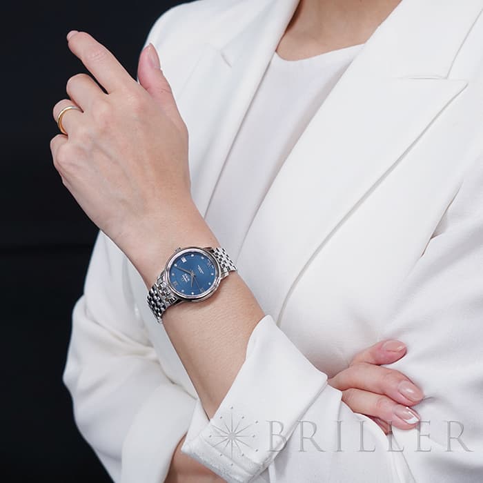 新品)OMEGA オメガ デ・ヴィル プレステージ ブルー 8Pダイヤ 新品)OMEGA オメガ デ・ヴィル プレステージ ブルー 8Pダイヤ