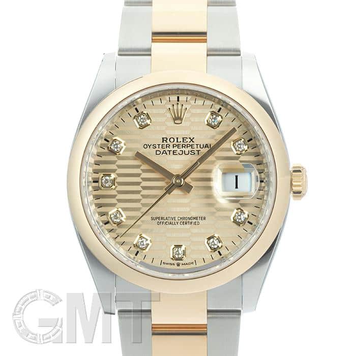 (中古)ROLEX ロレックス デイトジャスト 36 126203G シャンパンフルーテッド オイスターブレス（商品ID ...