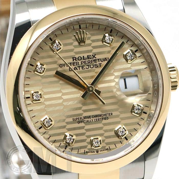 (中古)ROLEX ロレックス デイトジャスト 36 126203G シャンパンフルーテッド オイスターブレス（商品ID ...