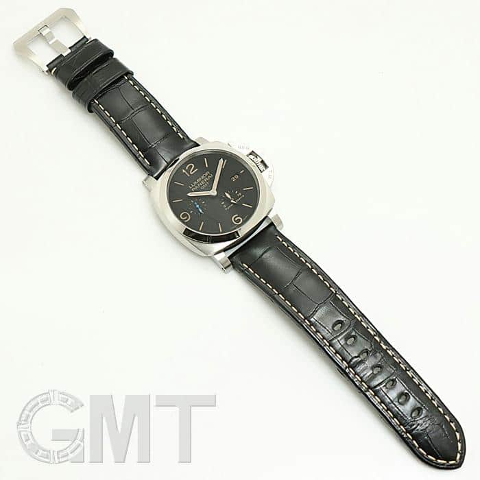 (中古)OFFICINE PANERAI オフィチーネ パネライ ルミノール1950 3days GMT パワーリザーブ アッチャイオ ...