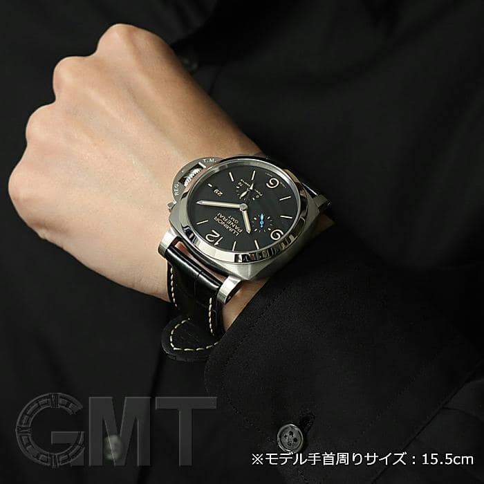 (中古)OFFICINE PANERAI オフィチーネ パネライ ルミノール1950 3days GMT パワーリザーブ アッチャイオ ...
