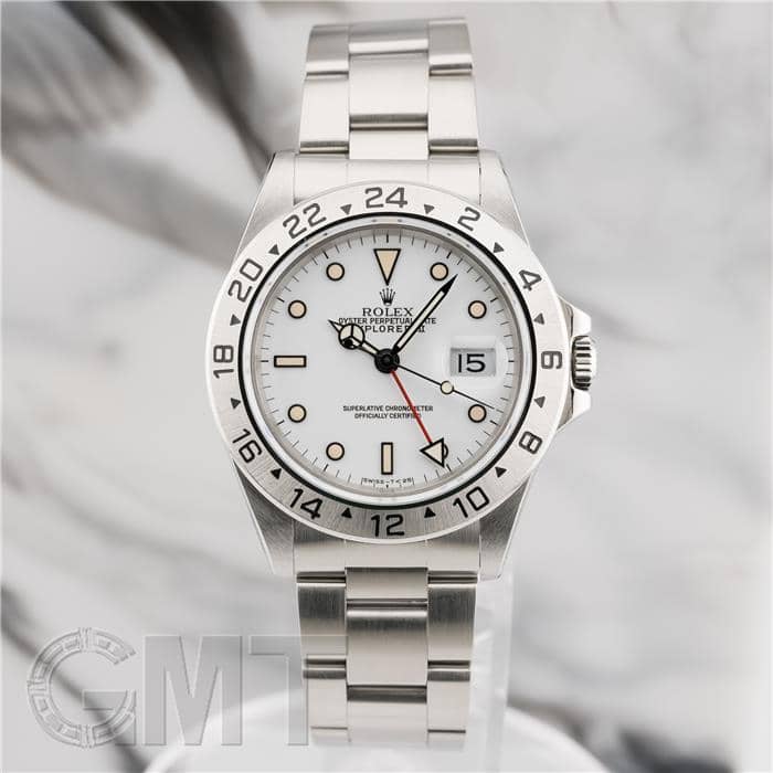 (中古)ROLEX ロレックス エクスプローラー II 16570 ホワイト オールトリチウム シングルバックル（商品ID：3717019111968）詳細ページ | 腕時計のGMT｜中古 ...